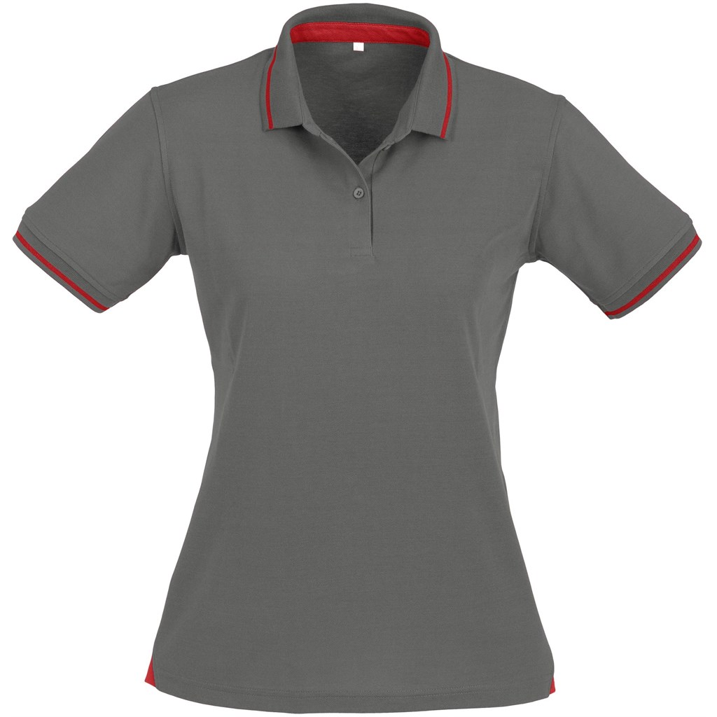 Ladies Jet Golf Shirt - Grey Red | The Promo Group